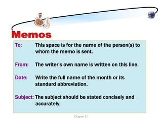 Other methods of written communication: Memo, Fax, email | PDF