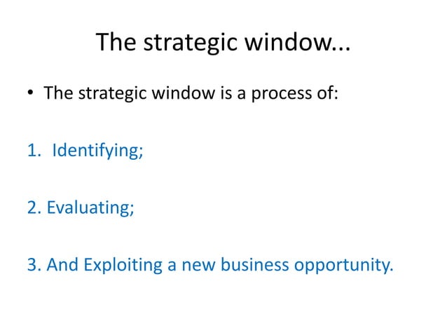 Chapter 21 – the strategic window | PPTX | Business Administration ...