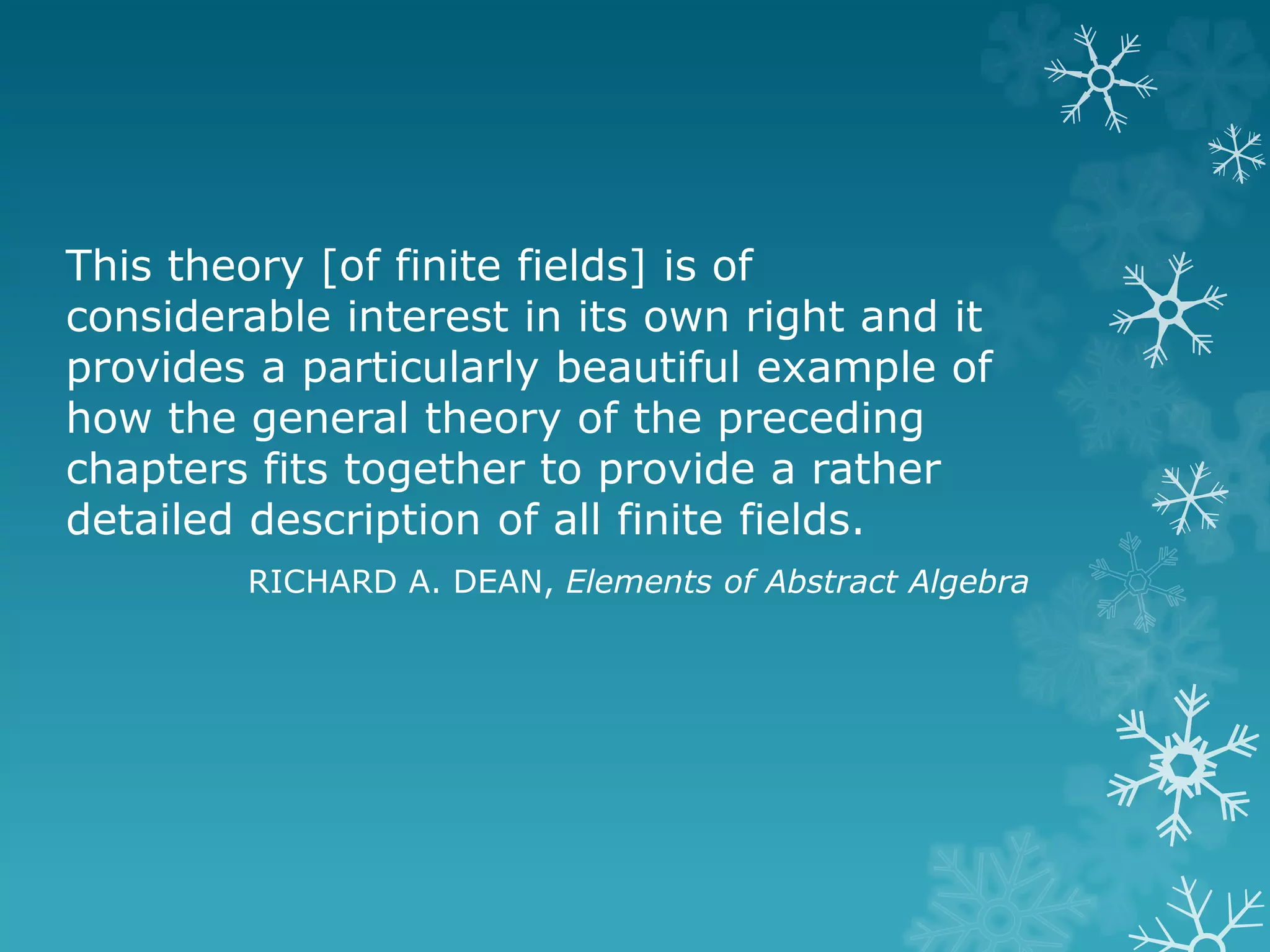 Chapter 22 Finite Field | PPTX