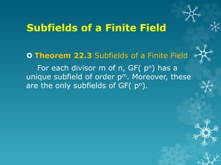 Chapter 22 Finite Field | PPTX
