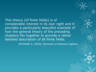 Chapter 22 Finite Field | PPTX