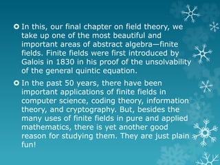 Chapter 22 Finite Field | PPTX