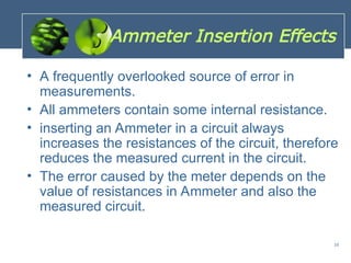 Measurements DC meters a concepts Ammeter | PPT