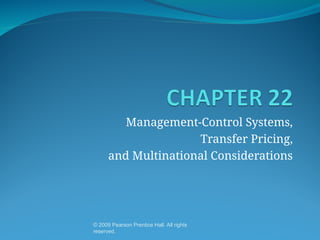 Management-Control Systems, Transfer Pricing, and Multinational ...