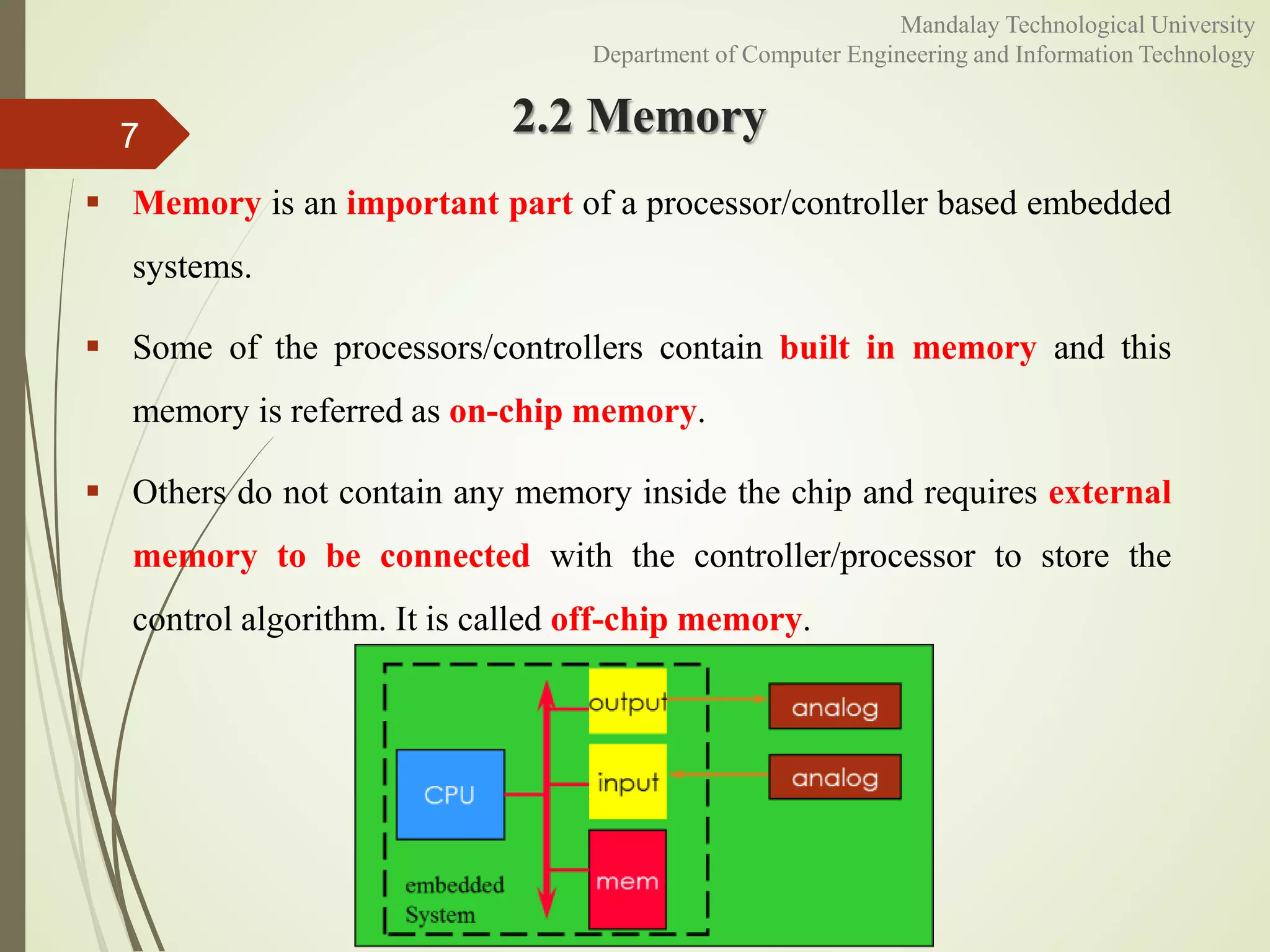 Introduction to Embedded System I : Chapter 2 (2nd portion) | PPTX