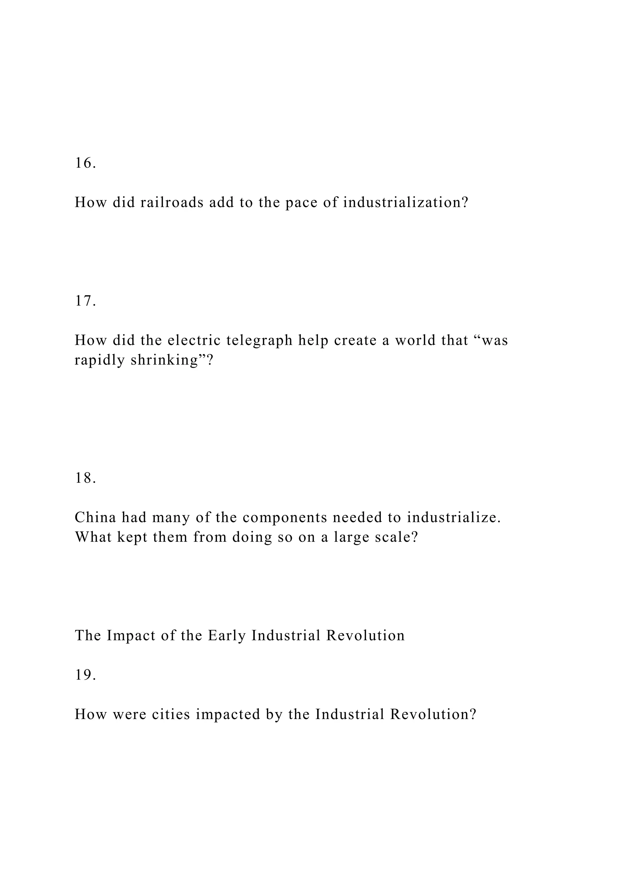 Chapter 22 Study Guide The Early Industrial Revolution, 1760-18.docx ...