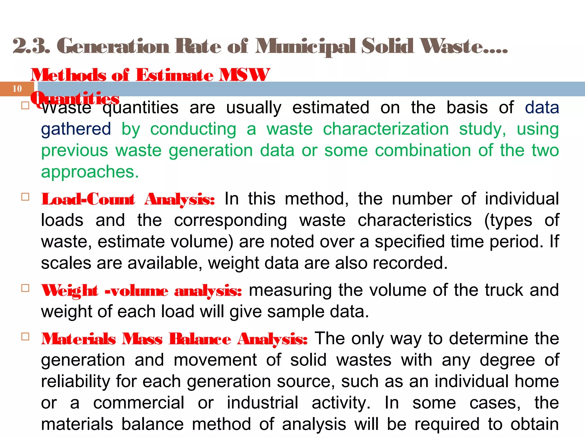 Solid Waste Generation and Handling | PPT