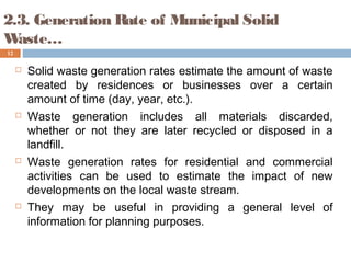 Solid Waste Generation and Handling | PPT