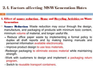 Solid Waste Generation and Handling | PPT