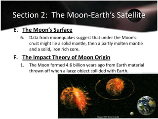 Chapter 23 section 2 notes (the moon earth's satellite) | PPT