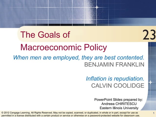 Chapter 23 the goals of macroeconomic policy | PPT