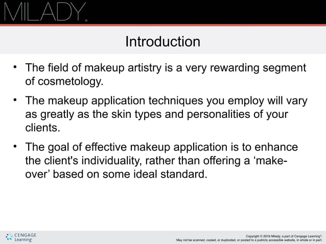 Milady Cosmetology, 12th Edition Ch. 24 Makeup | PPTX | Skin and ...