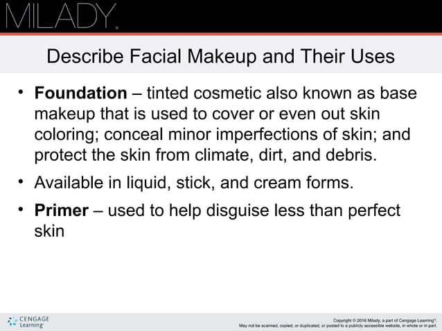 Milady Cosmetology, 12th Edition Ch. 24 Makeup | PPTX | Skin and ...