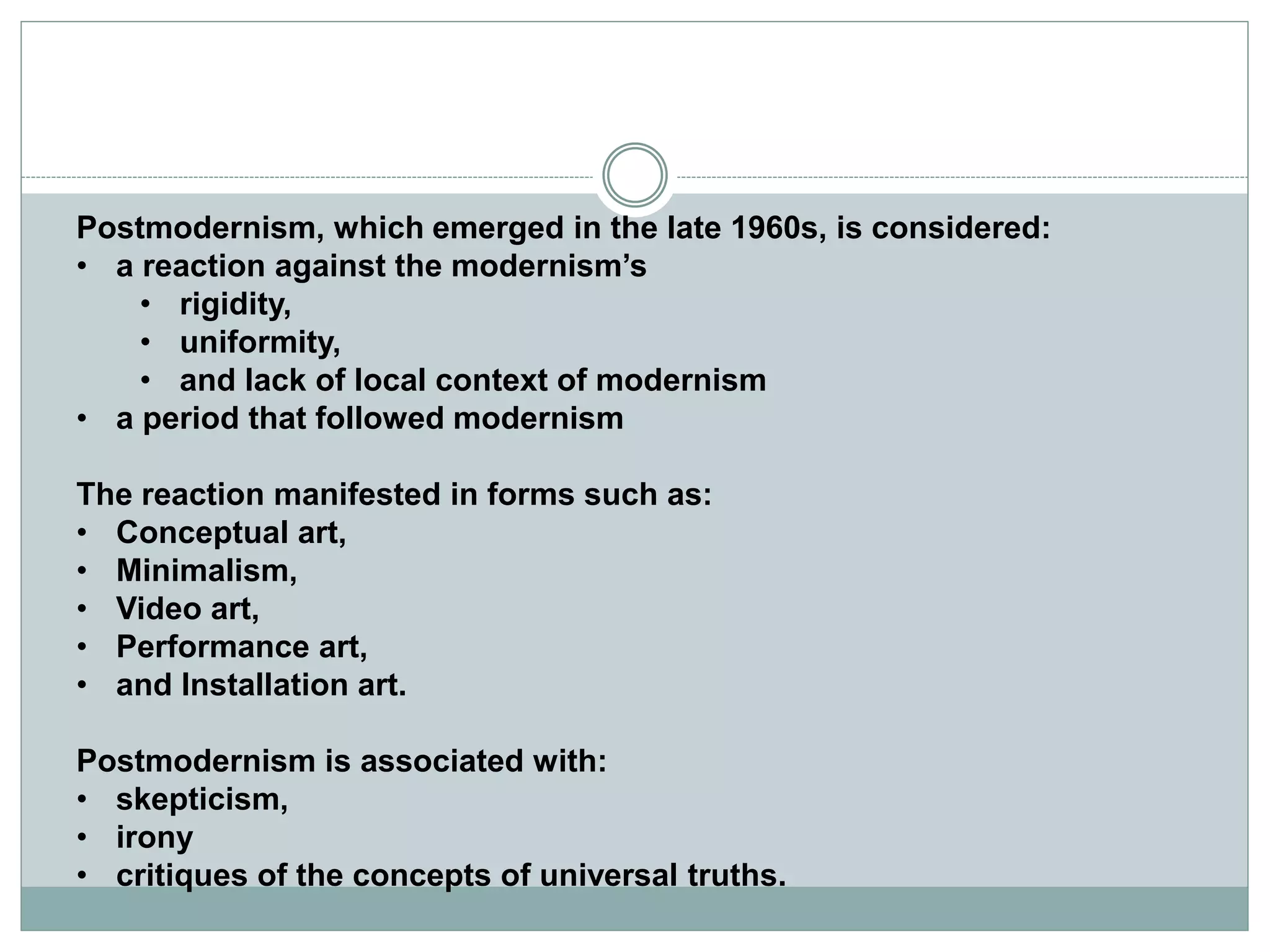 Chapter 24 postmodernism | PPTX