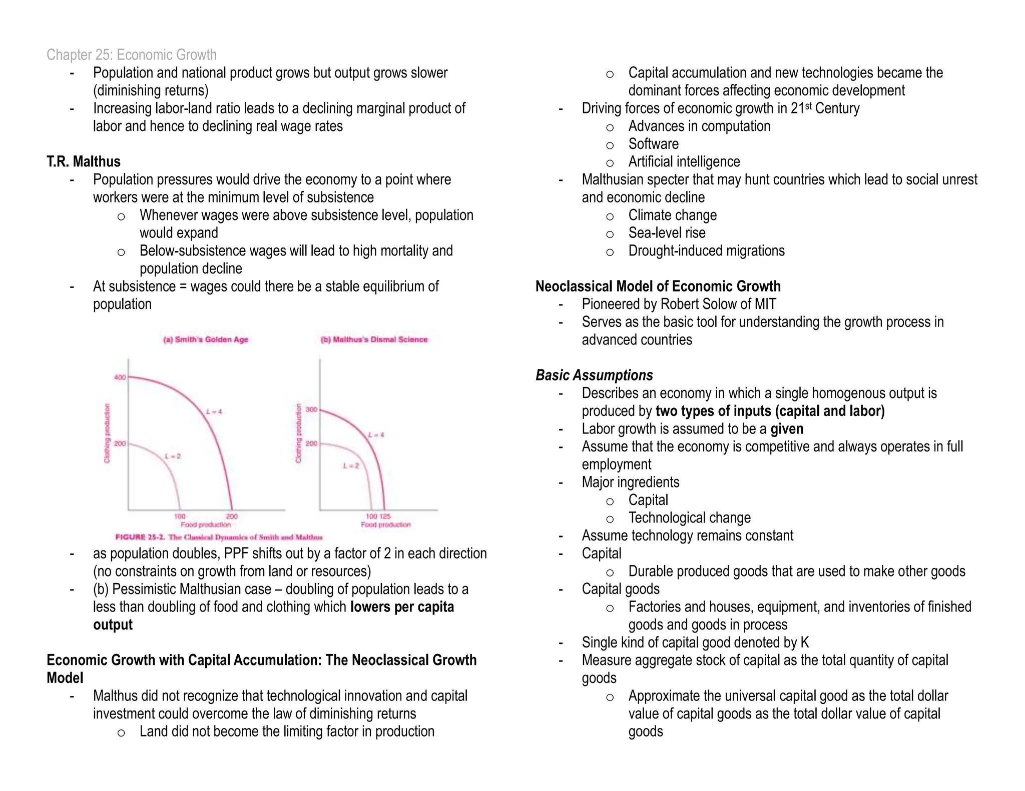 Chapter 25: Economic Growth Summary from Samuelson and Nordhaus | DOCX