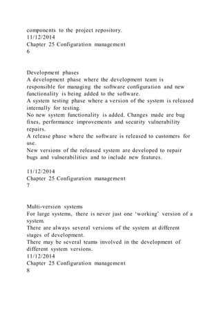 Chapter 25 – Configuration ManagementChapter 25 Configuratio | PDF