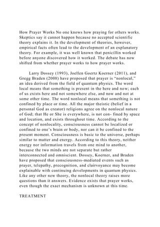 CHAPTER 25 Faith and PrayerPrayer indeed is good, but while c.docx