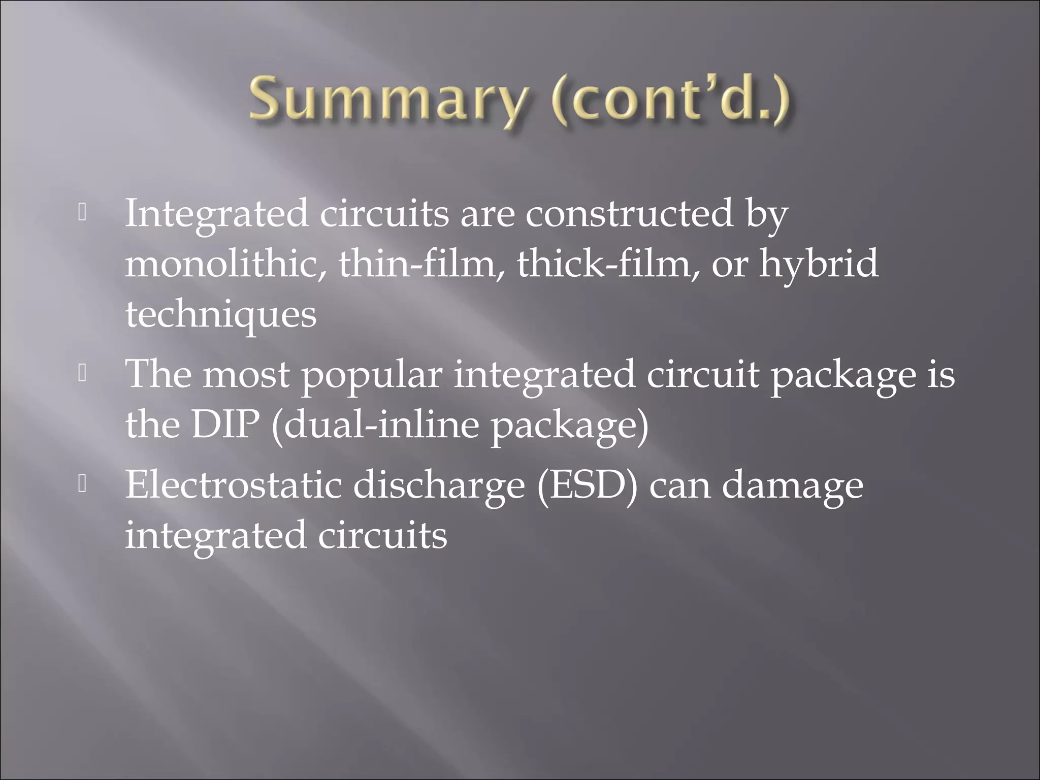 integrated circuits | PPT | Consumer Electronics | Technology & Computing