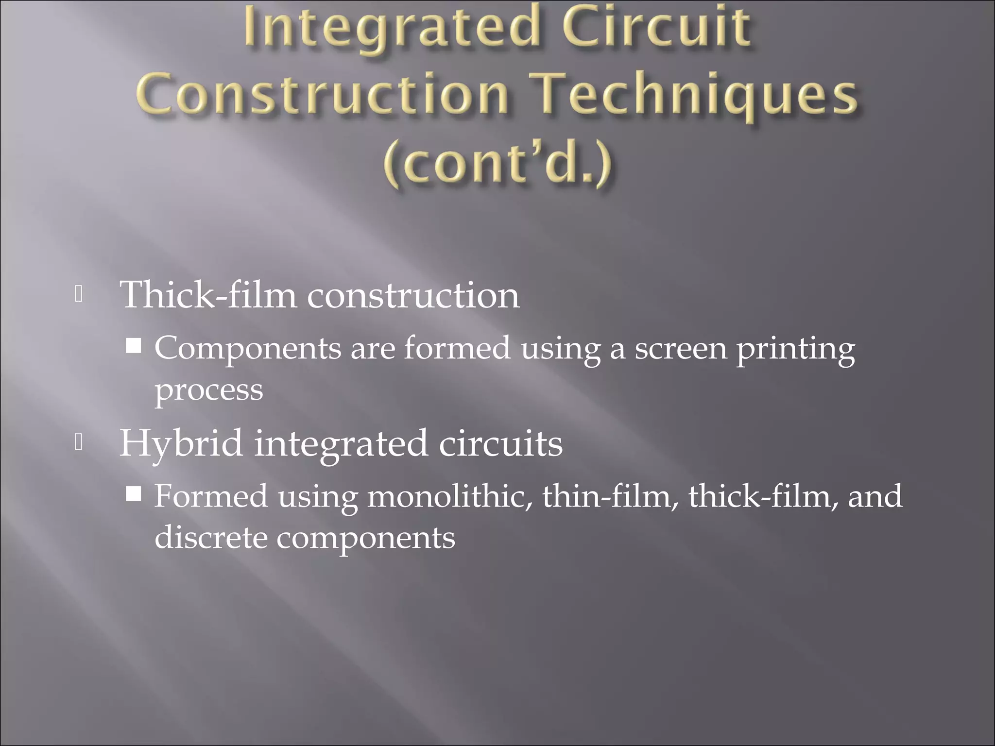 integrated circuits | PPT