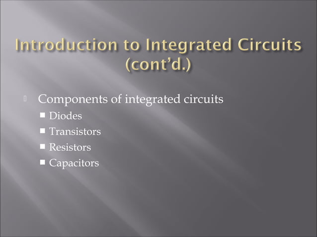 integrated circuits | PPT