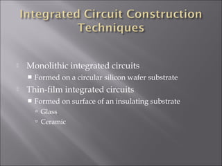 integrated circuits | PPT | Consumer Electronics | Technology & Computing