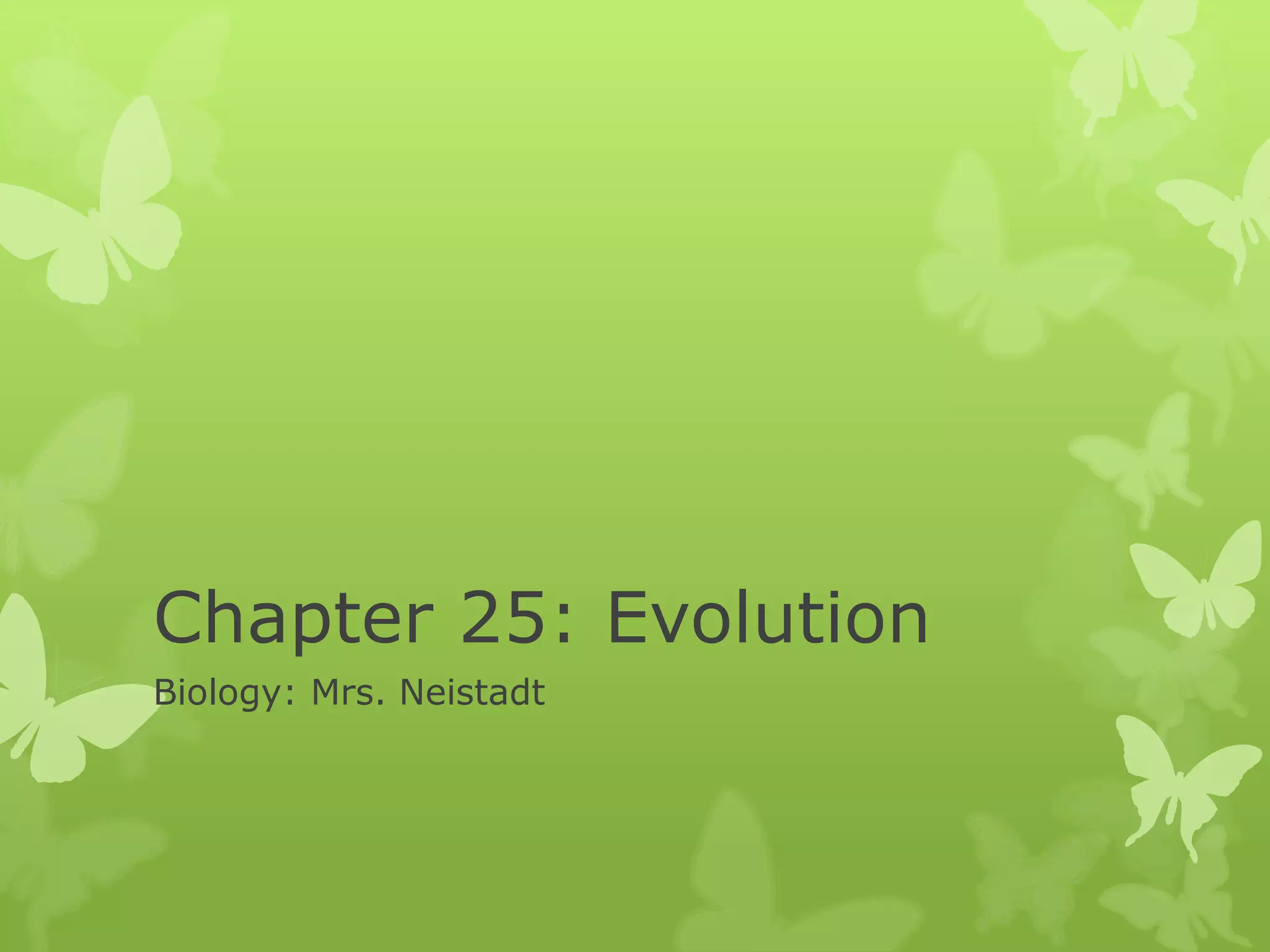 Introduction to Theory of Evolution | PPTX