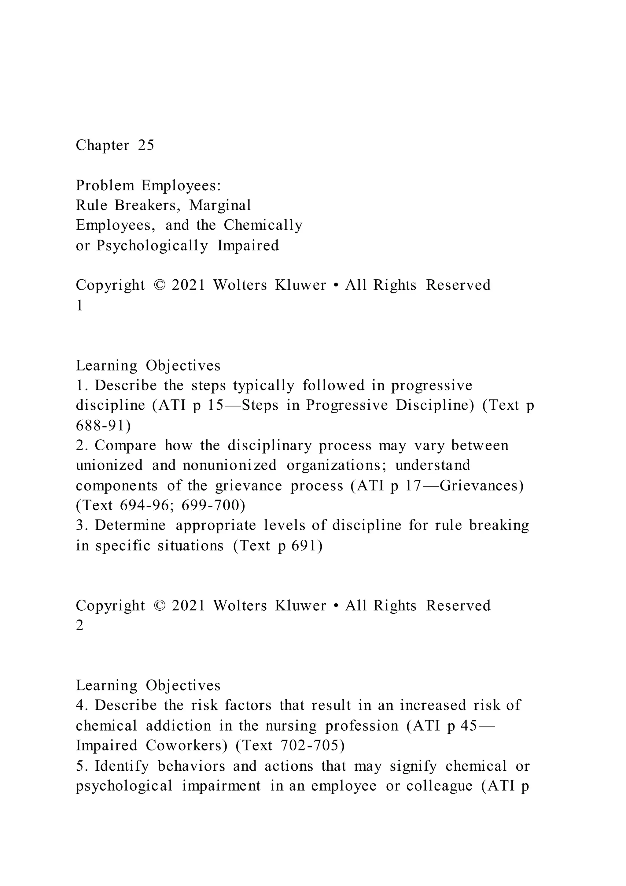 Chapter 25Problem EmployeesRule Breakers, Marginal Empl | DOCX