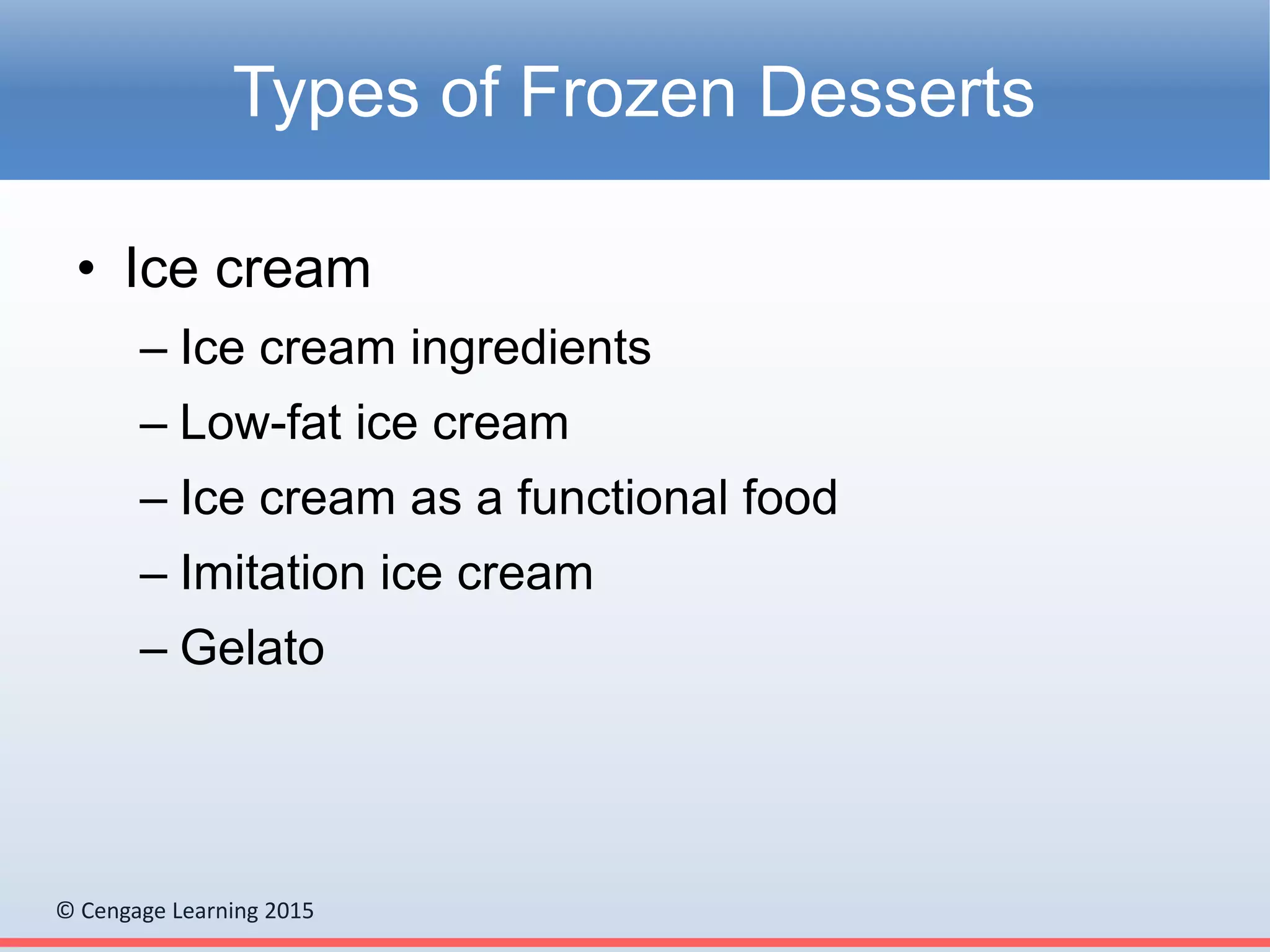 Chapter 26 - Frozen Desserts | PPTX | Desserts and Baking | Food & Drink