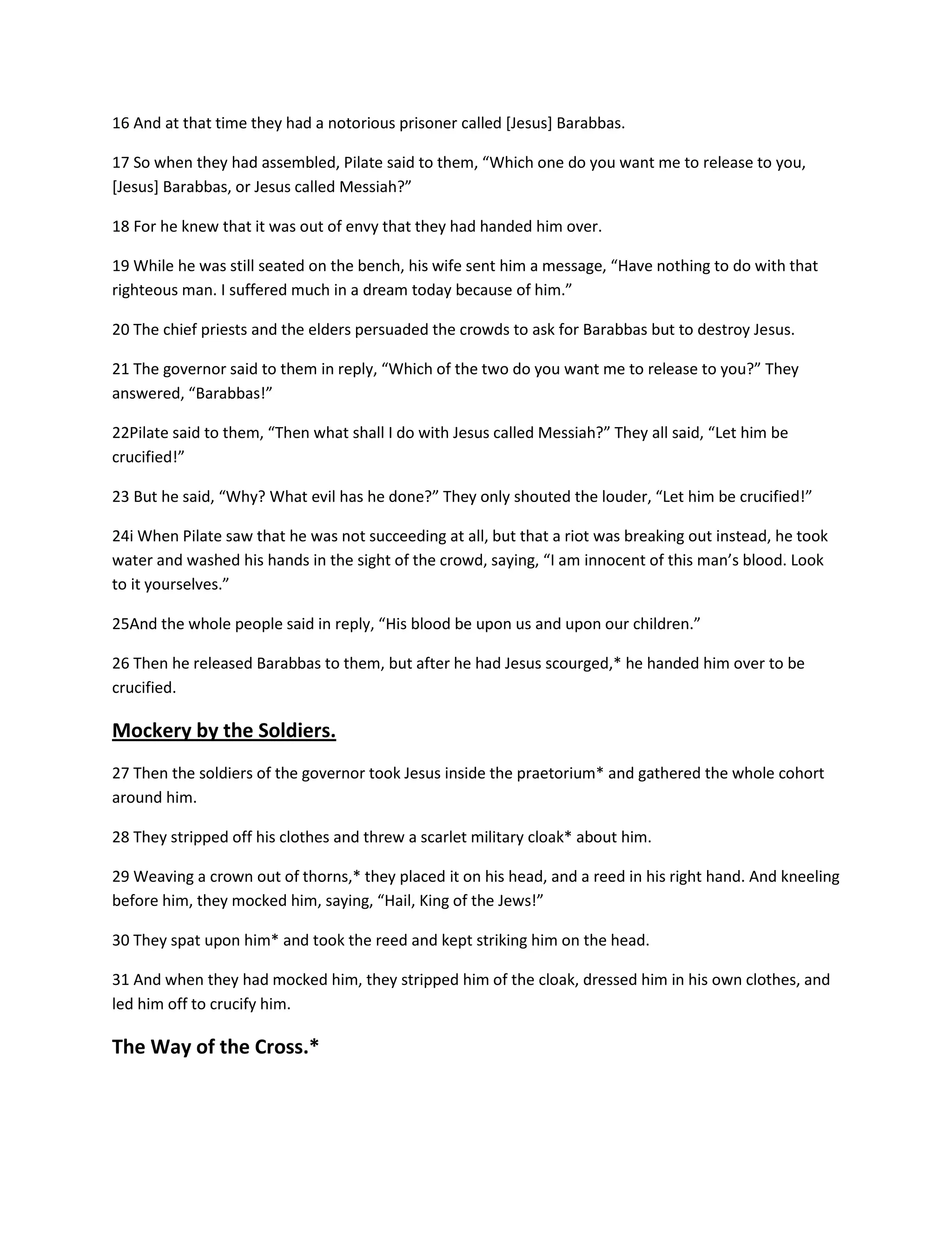 Notes on Matthew Chapter 27 | DOCX