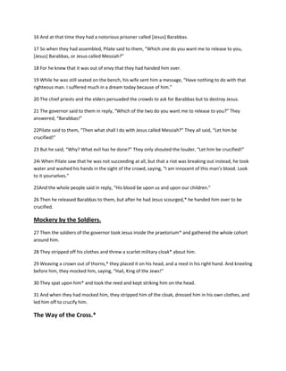 Notes on Matthew Chapter 27 | DOCX | Christianity | Religion & Spirituality