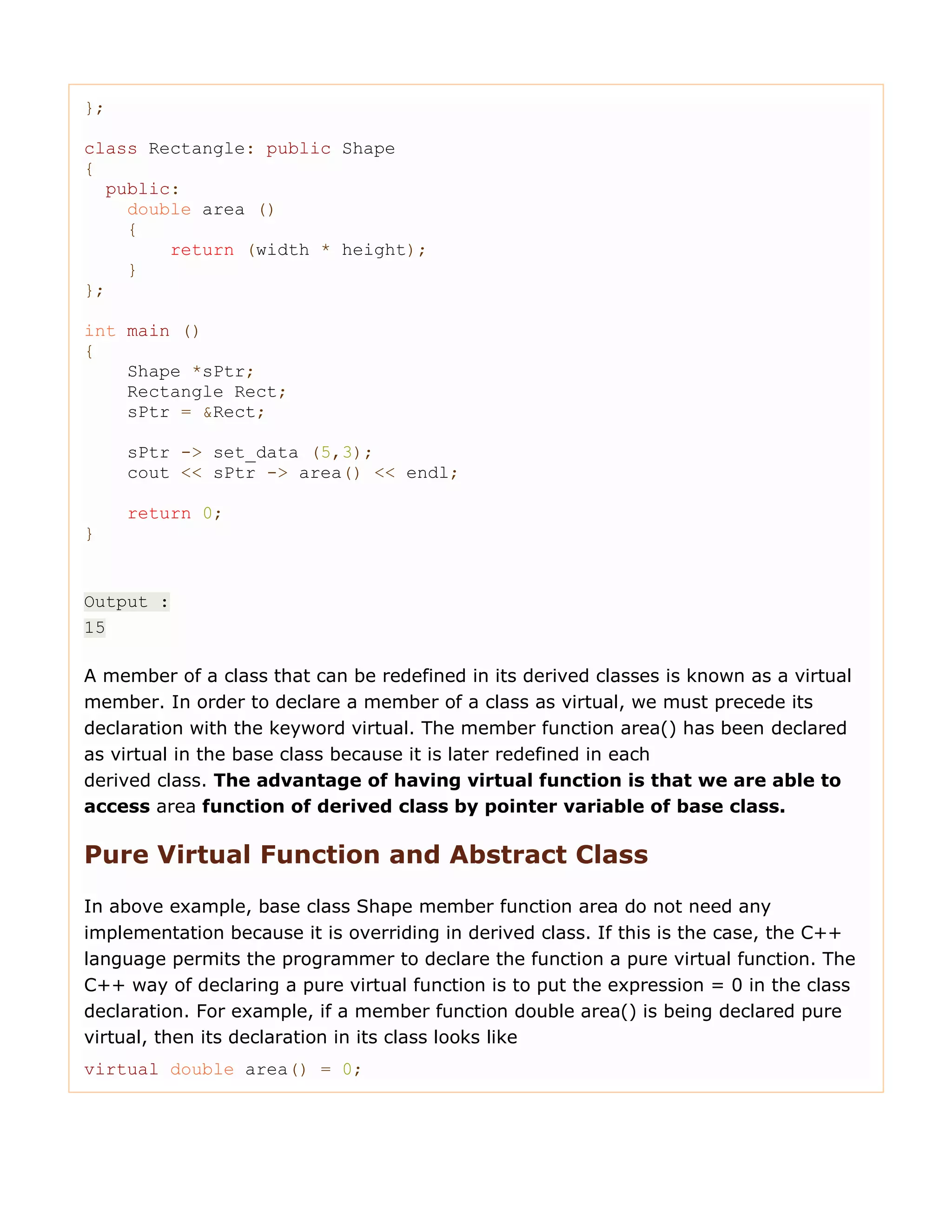 Chapter27 polymorphism-virtual-function-abstract-class | PDF