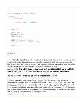 Chapter27 polymorphism-virtual-function-abstract-class | PDF