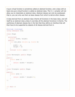 Chapter27 polymorphism-virtual-function-abstract-class | PDF