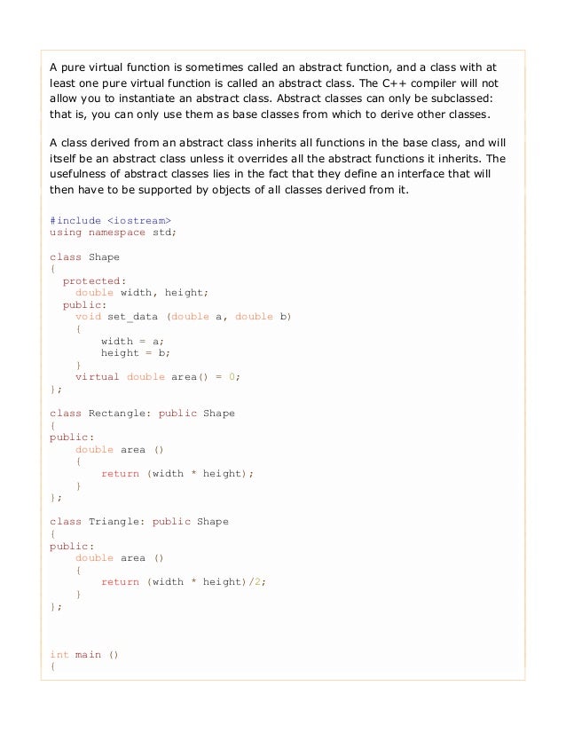 Chapter27 Polymorphism Virtual Function Abstract Class