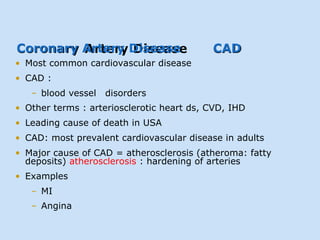 Nursing care for Coronary Vascular Disorders | PPT