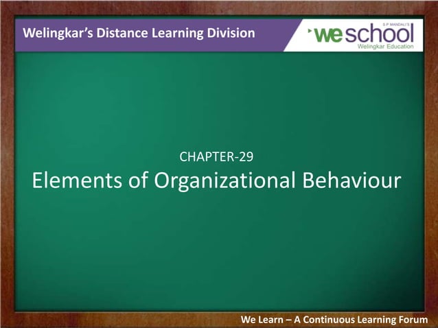 Elements of Organizational Behaviour | PPTX | Education