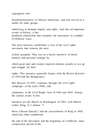 Chapter 29 Civil Rights and Uncivil Liberties1947 to 1969U.S. A N ...