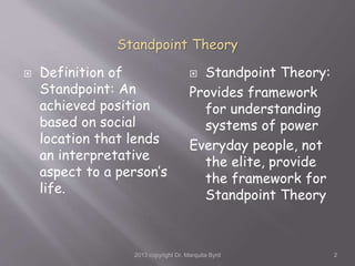 Chapter29 standpoint theory (1) | PPTX
