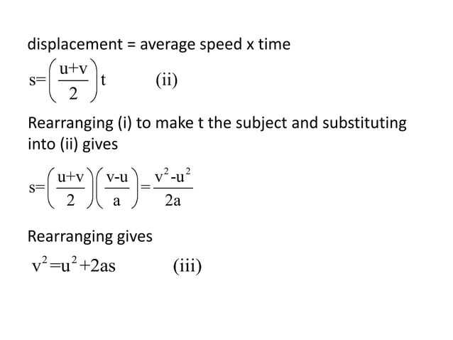 Chapter 2a kinematics suvat equations | PPTX