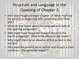 The Great Gatsby - Chapters 2 and 3 | PPTX