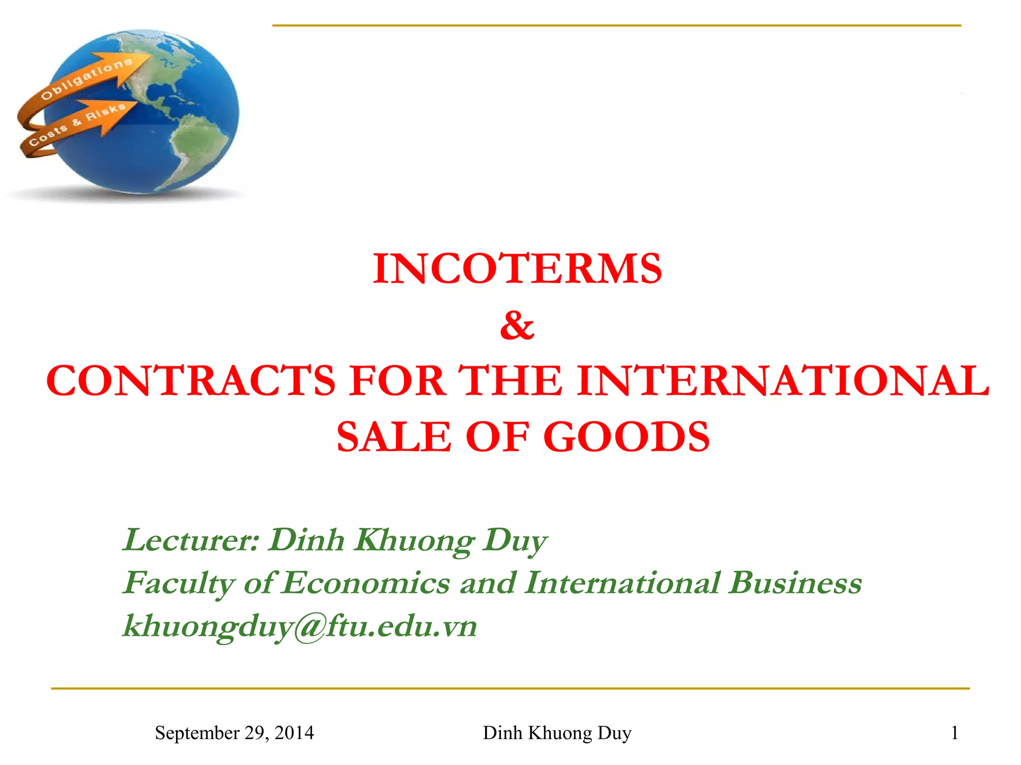 Chapter 2 and 3 contracts and incoterms | PPT