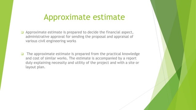 Chapter 2 Approximate Estimates.pptx | Civil Engineering Industry ...