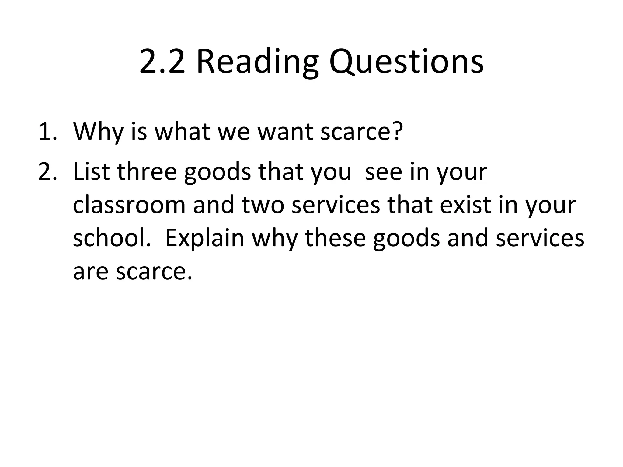 Economics Chapter 2 Assignments | PPT