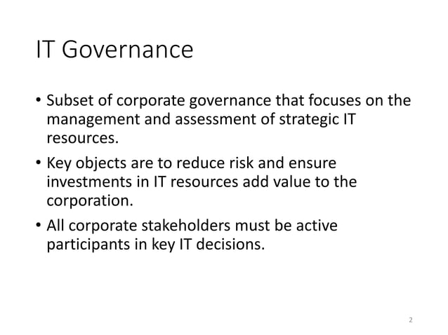 Chapter 2 auditing it governance controls | PPTX