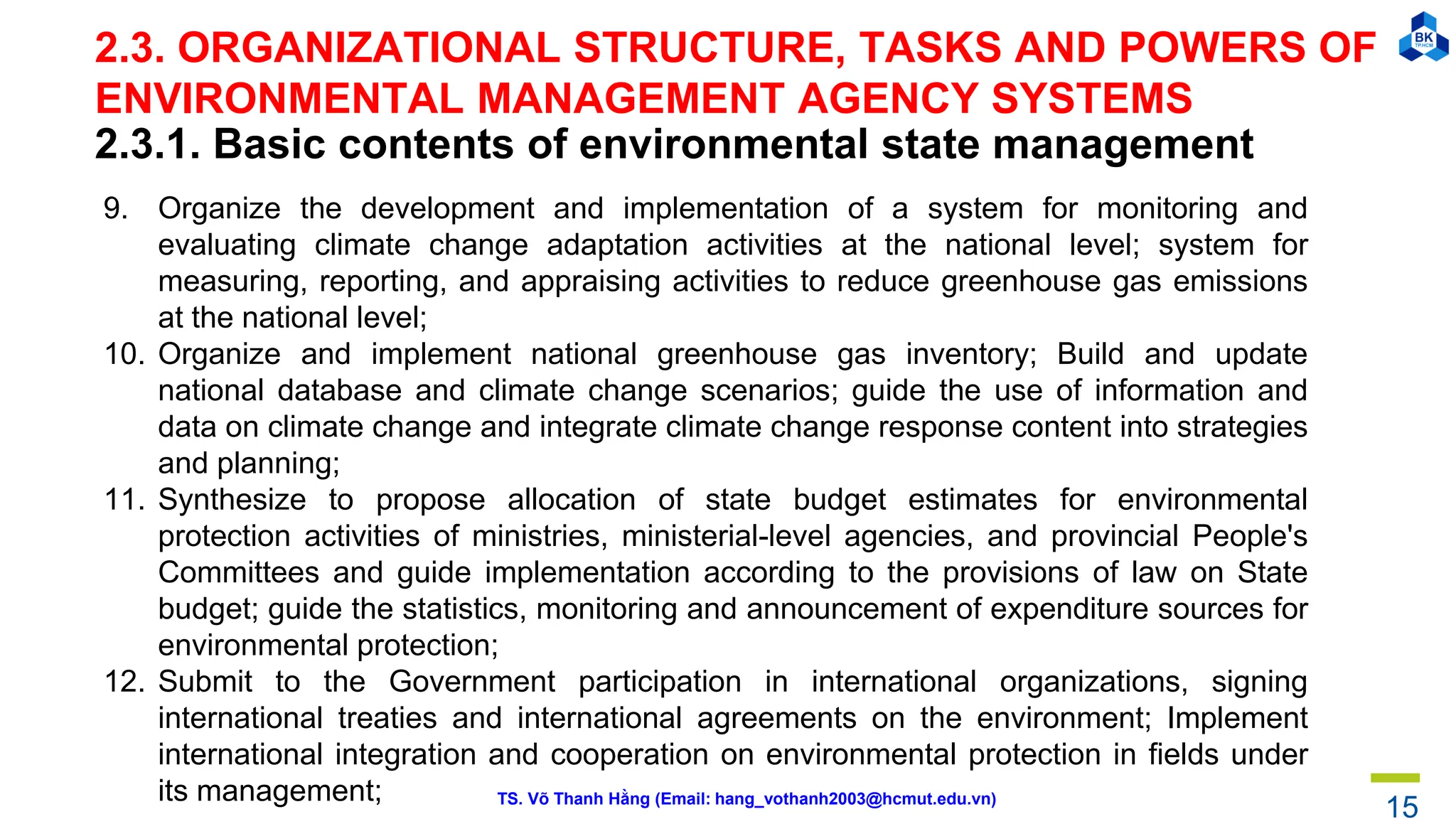 Chapter 2B - State management of environmental protection in Vietnamn ...