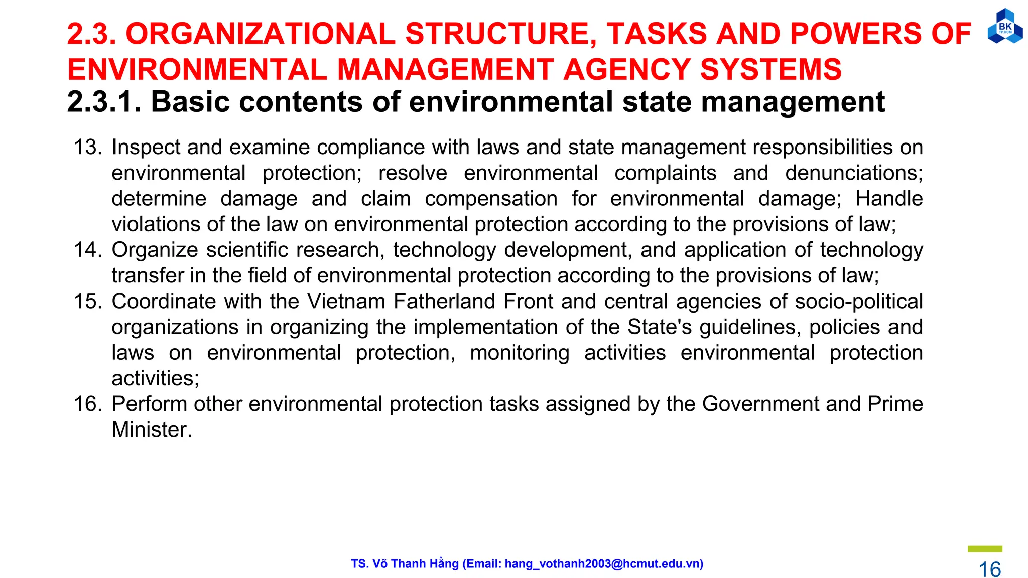 Chapter 2B - State management of environmental protection in Vietnamn ...