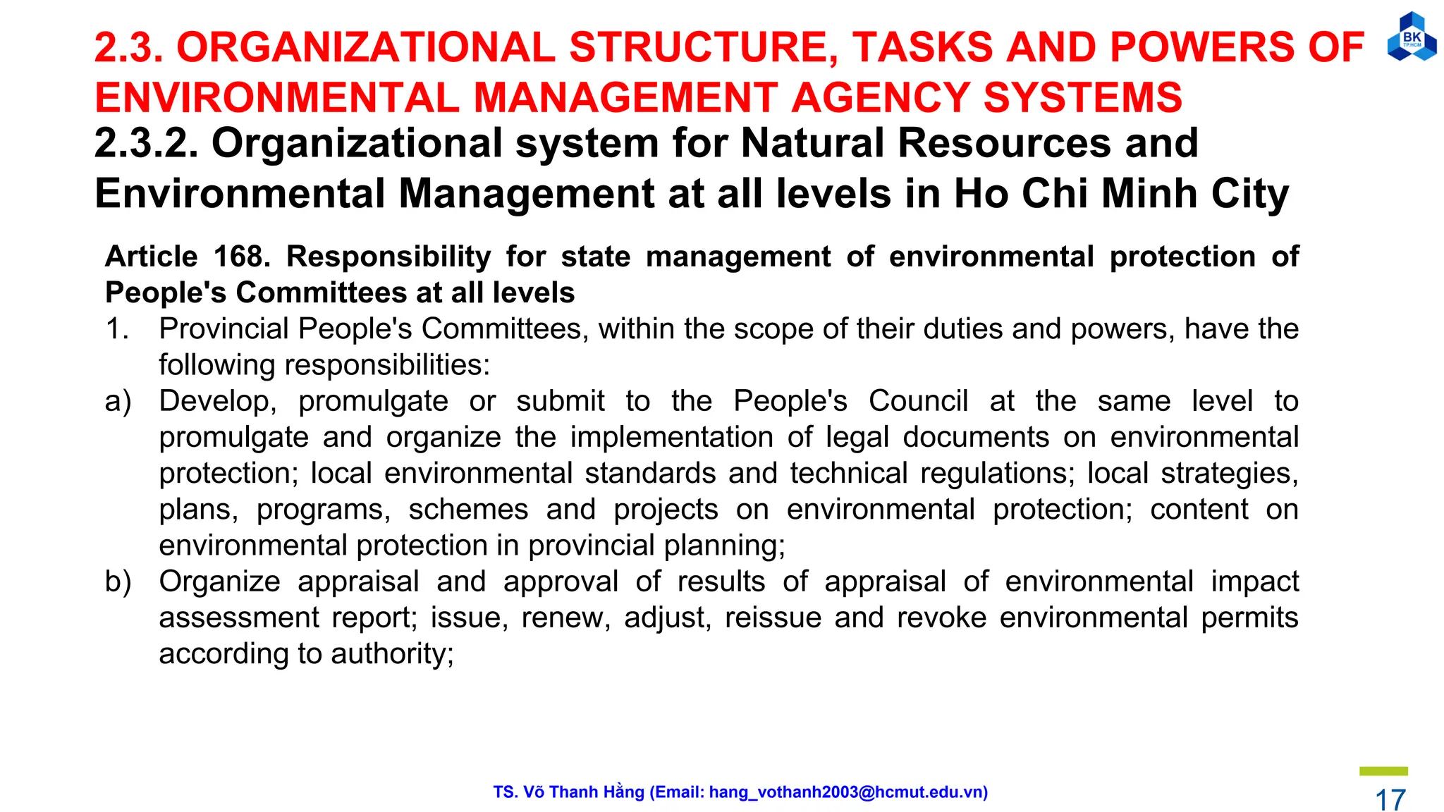 Chapter 2B - State management of environmental protection in Vietnamn ...