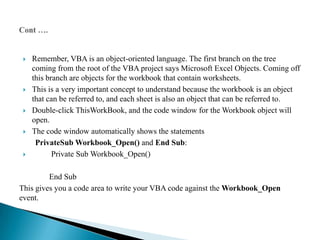 VBA | PPTX | Programming Languages | Computing