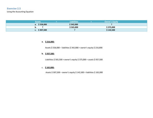 Chapter 2 basic financial statements exercise | DOCX