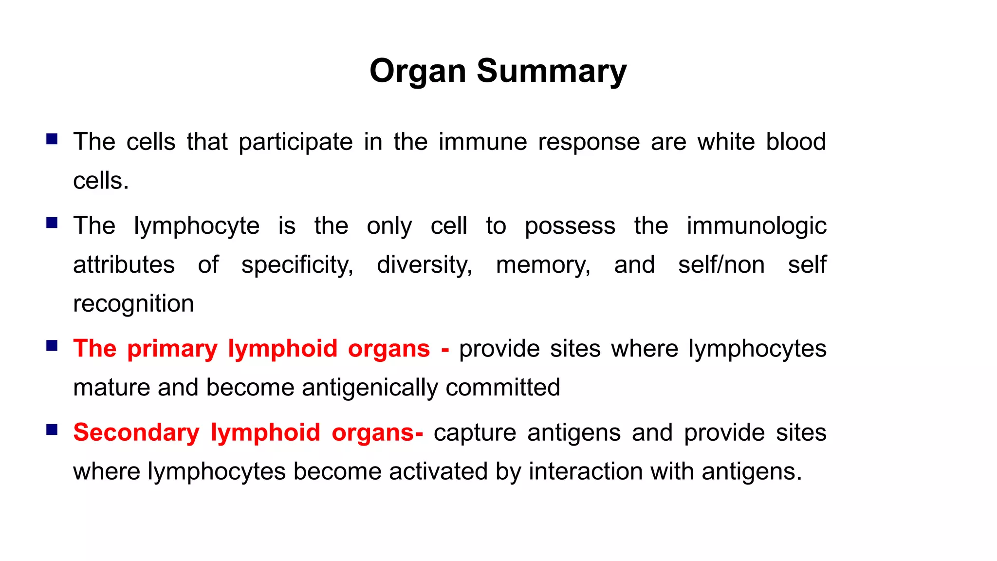 Chapter 2 Basic Immunology ( Cells & Organs) | PPT